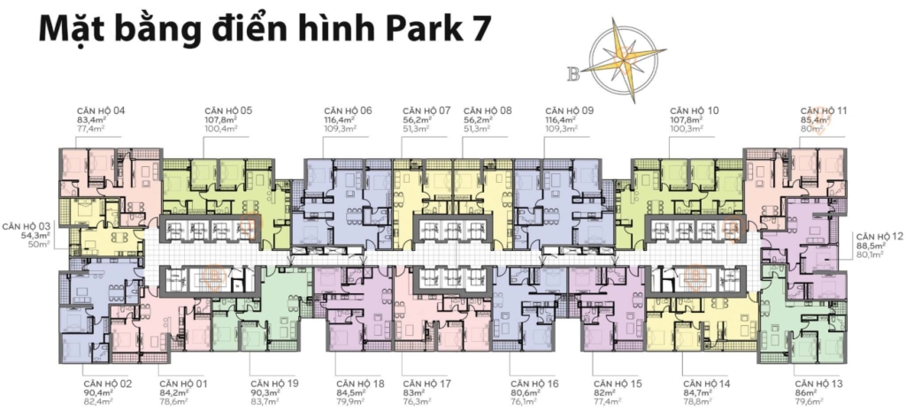 Layout Park 7 – Mặt bằng Park 7 – Vinhomes Central Park - Vạn An Land