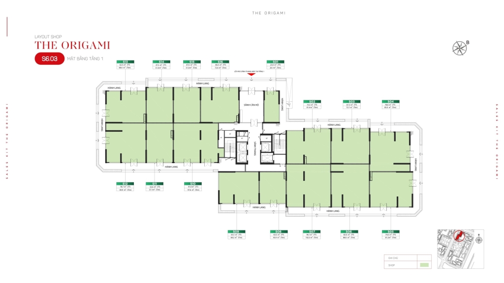Layout Toà S6.03 – Mặt Bằng Toà S6.03 – Vinhomes Grand Park - Vạn An Land