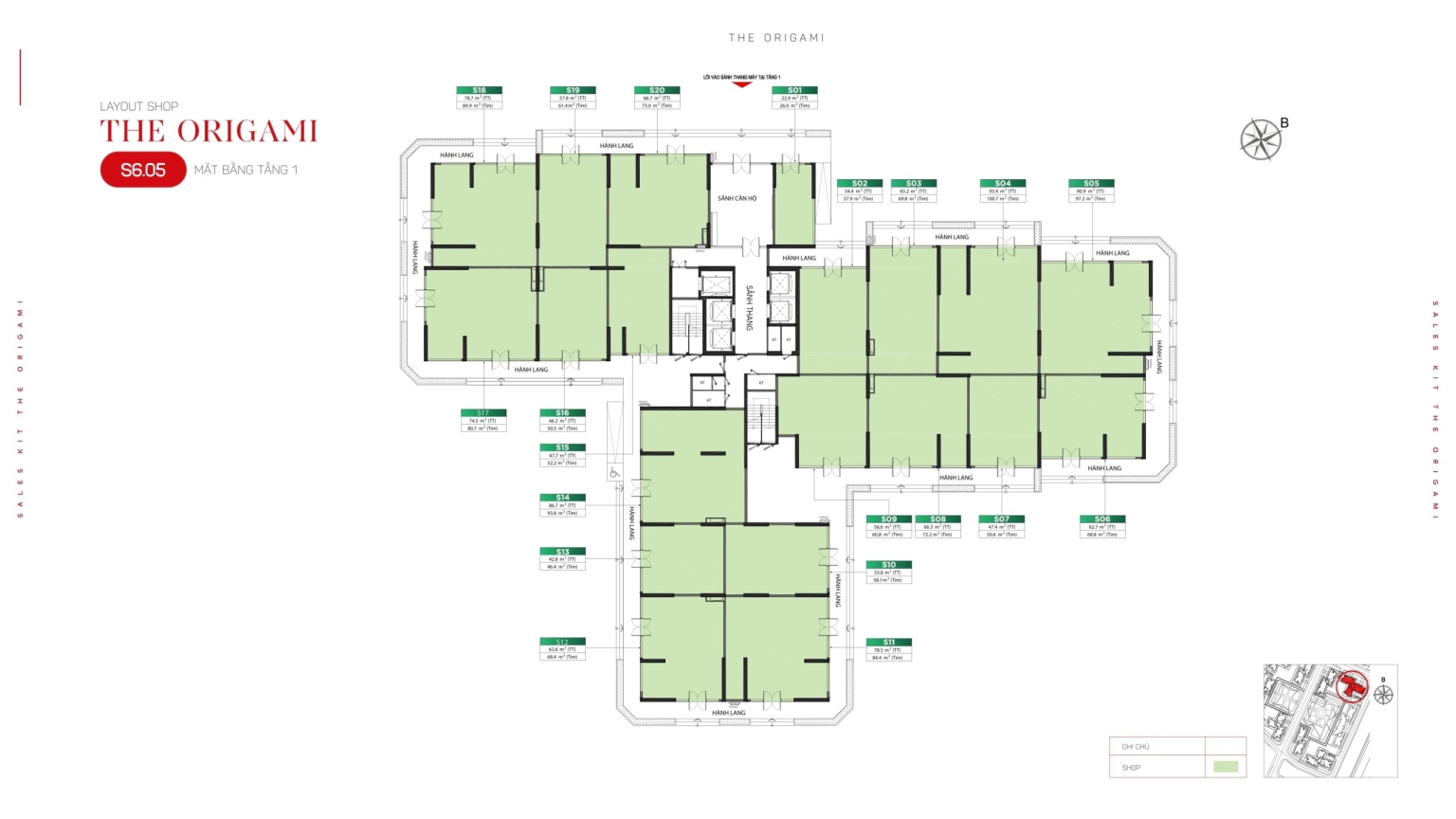 Layout Toà S6.05 – Mặt Bằng Toà S6.05 – Vinhomes Grand Park - Vạn An Land